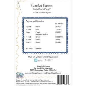 Pattern carnival Capers Quilt Pattern BTBQ250 by Bound to Be Quilting ...