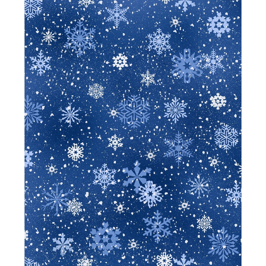 Snowflakes HALF YARD Royal Blue Elizabeth's Studio 532-ROY 100% Cotton ...