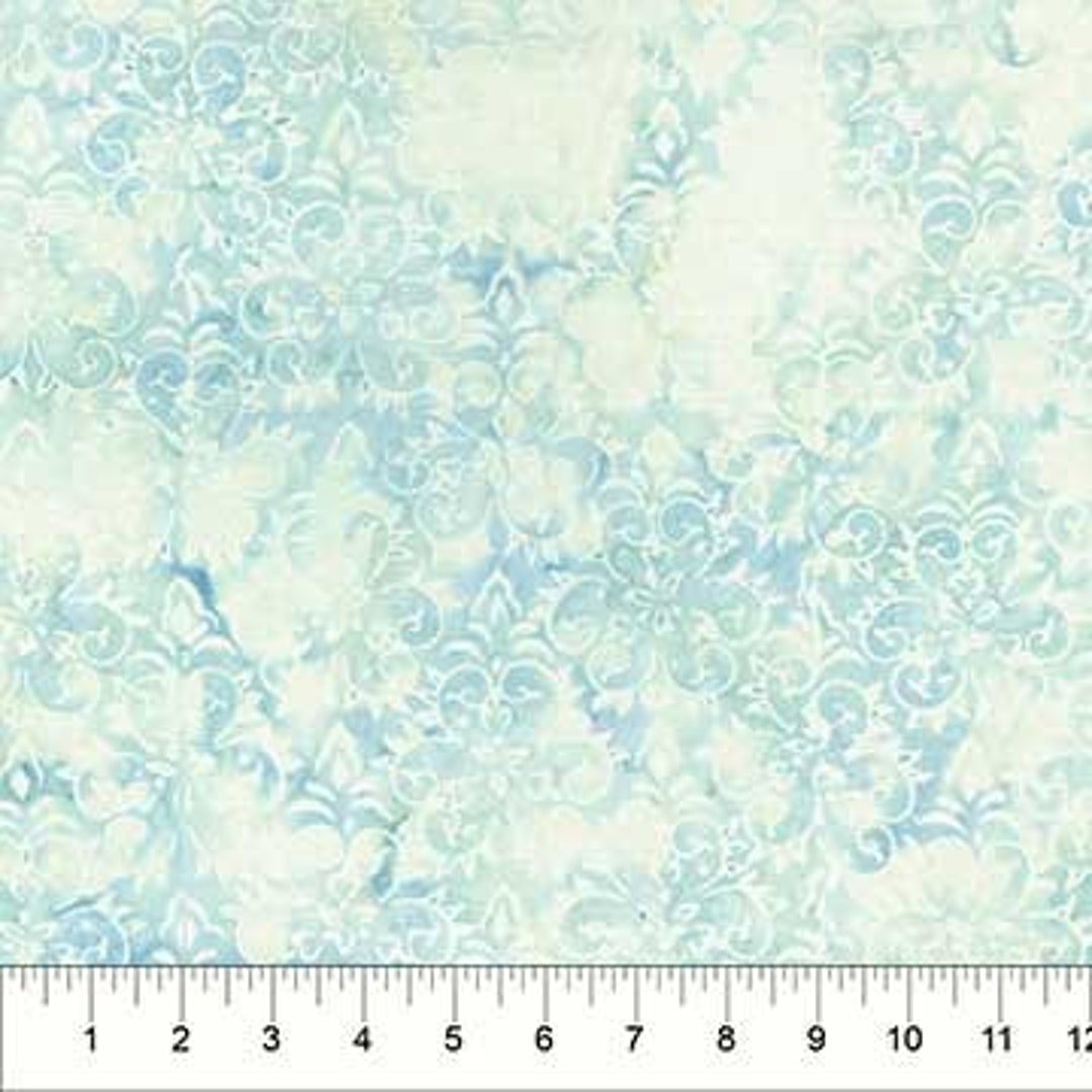 Roundabout HALF YARD Light Blue/cream Batik 80811-43 by Banyan Batiks ...
