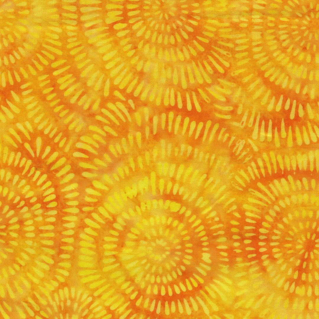 Dandelion Daffodil HALF YARD Yellow Batik BE22-C1 by Island Batik 100% ...