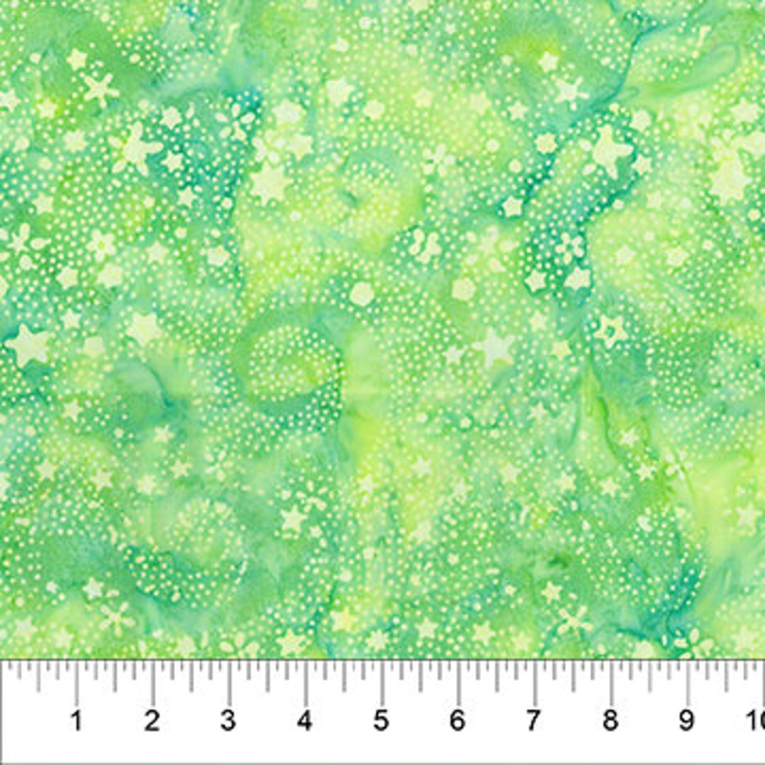 SALE Fabric Northern Lights Stars Lime Icicle Batik 80561-71 by Banyan ...