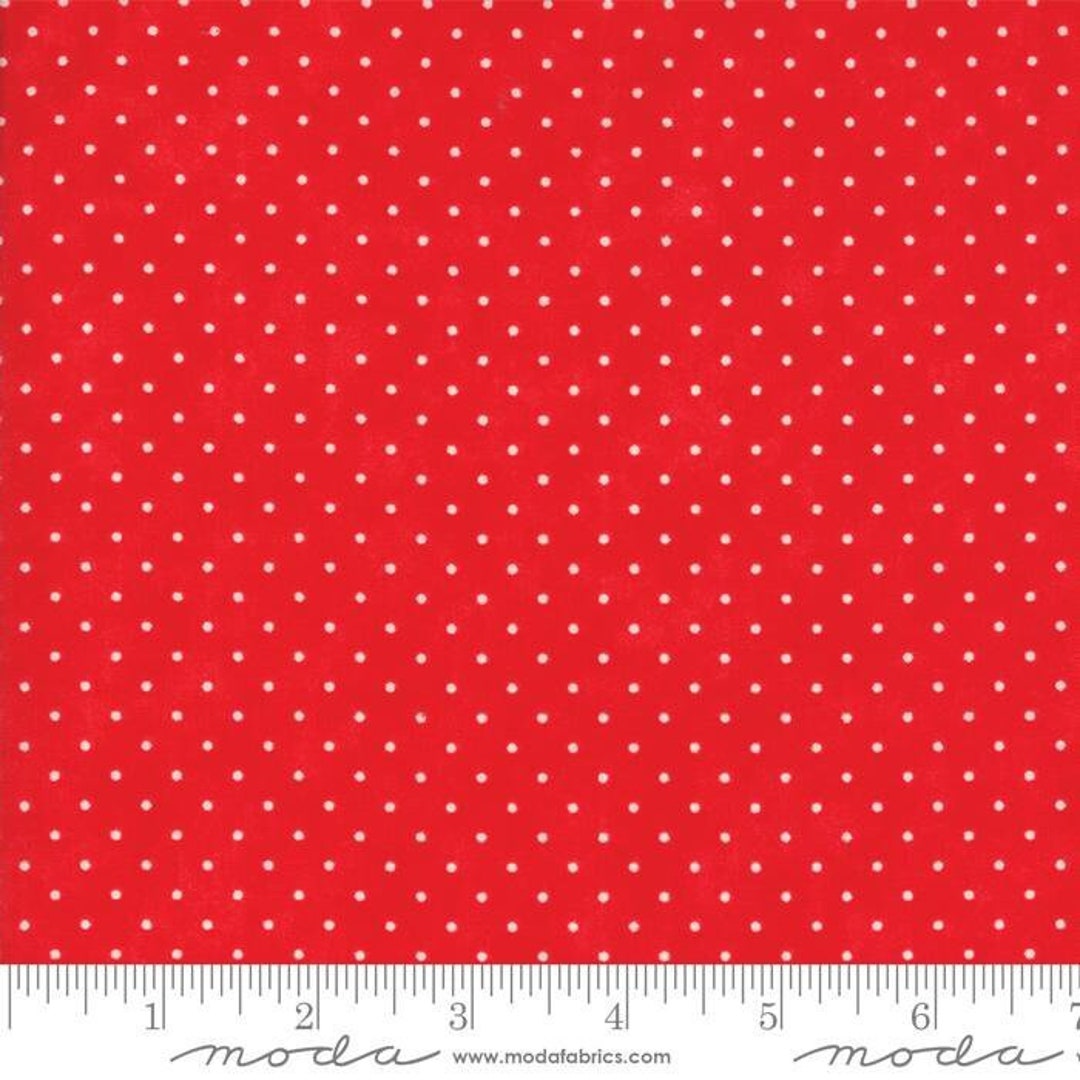 Essential Dots Lipstick Red 8654-38 by Moda 100% Cotton Quilting Fabric ...