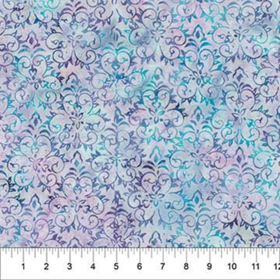 Roundabout Lavender/turquoise Batik 80811-80 by Banyan Batiks 100% ...