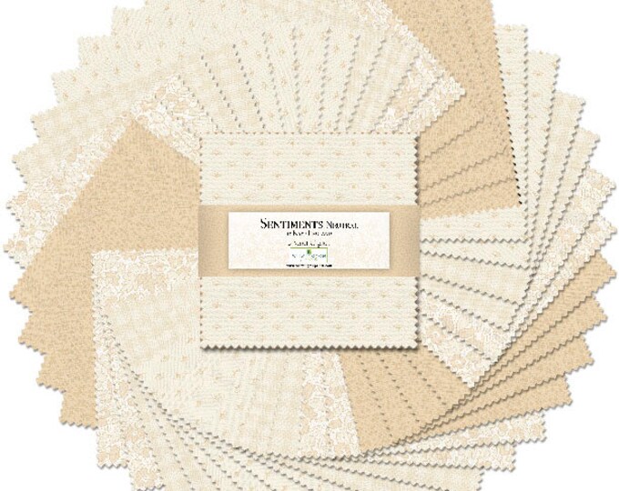 Charm Pack - Sentiments Neutral 508-767B-508 by Wilmington Prints 100% ...