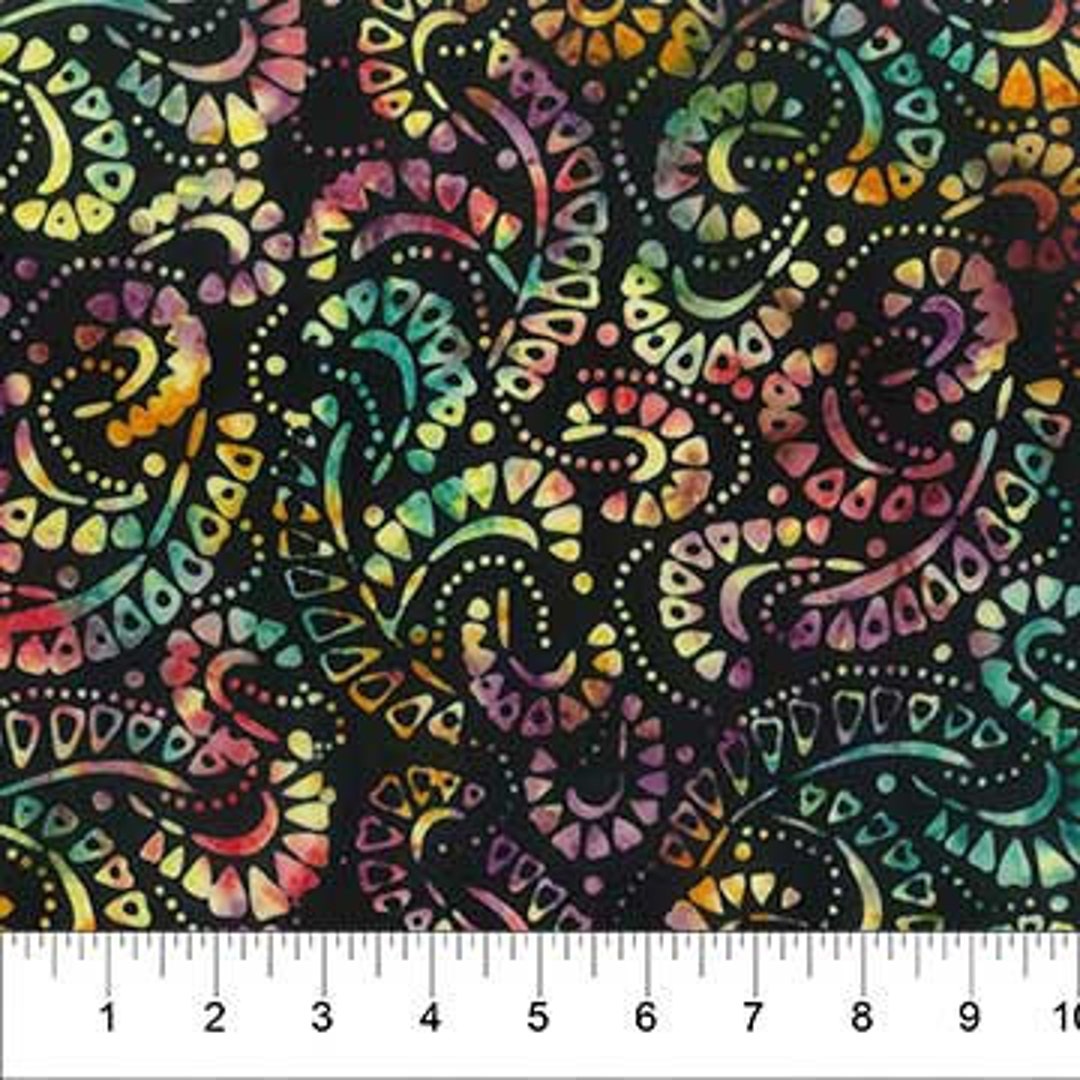 Birds of Paradise Black/multi Batik HALF YARD 80871-99 by Banyan Batiks ...