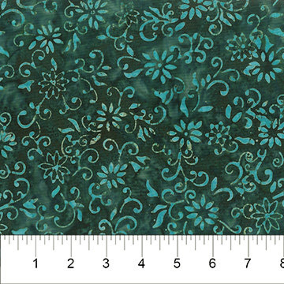 Bamboo Pavilion HALF YARD Dark Teal Batik 80773-64 by Banyan Batiks 100 ...