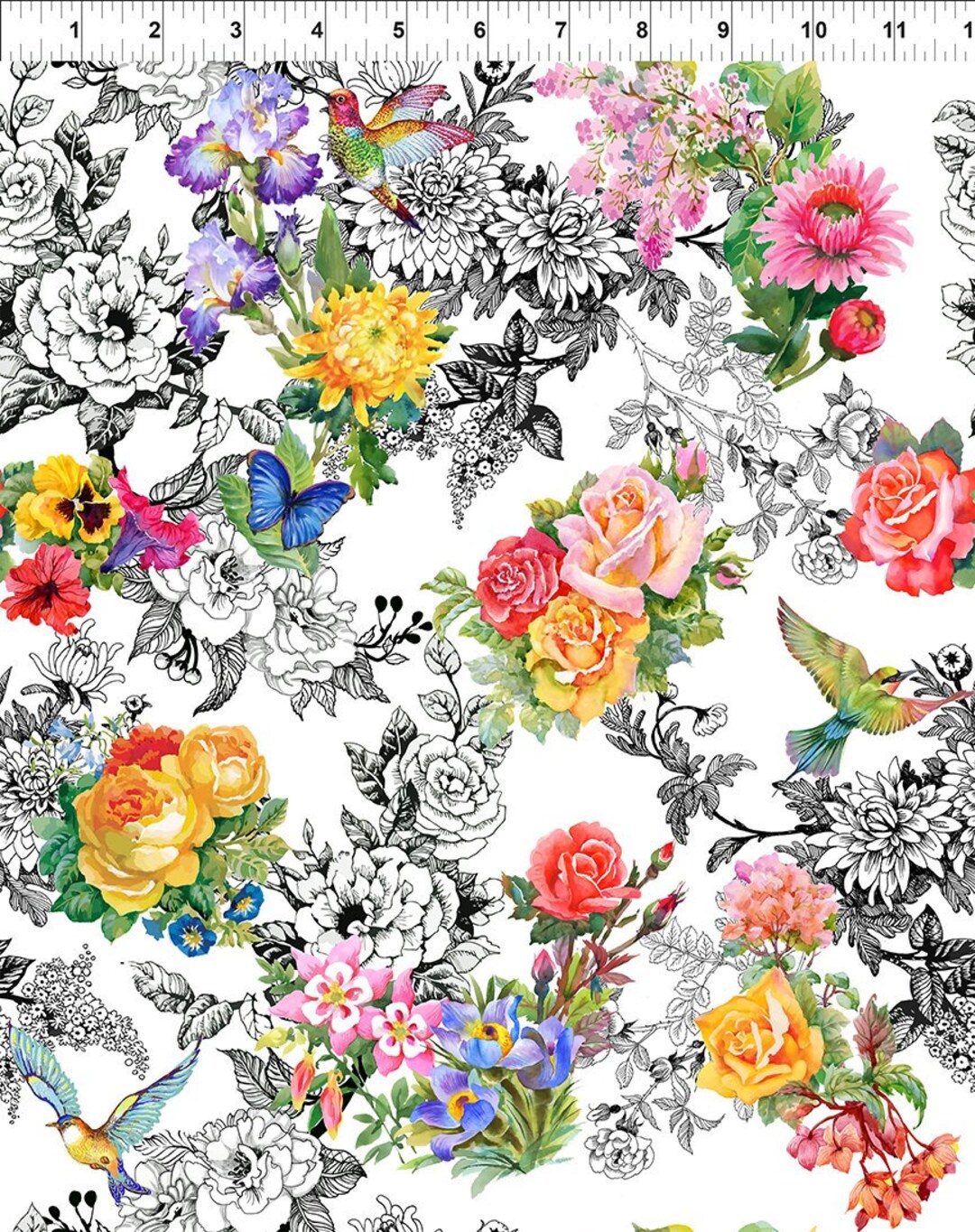 Decoupage Garden Toile 4DC-1 by in the Beginning Fabrics 100% Cotton ...
