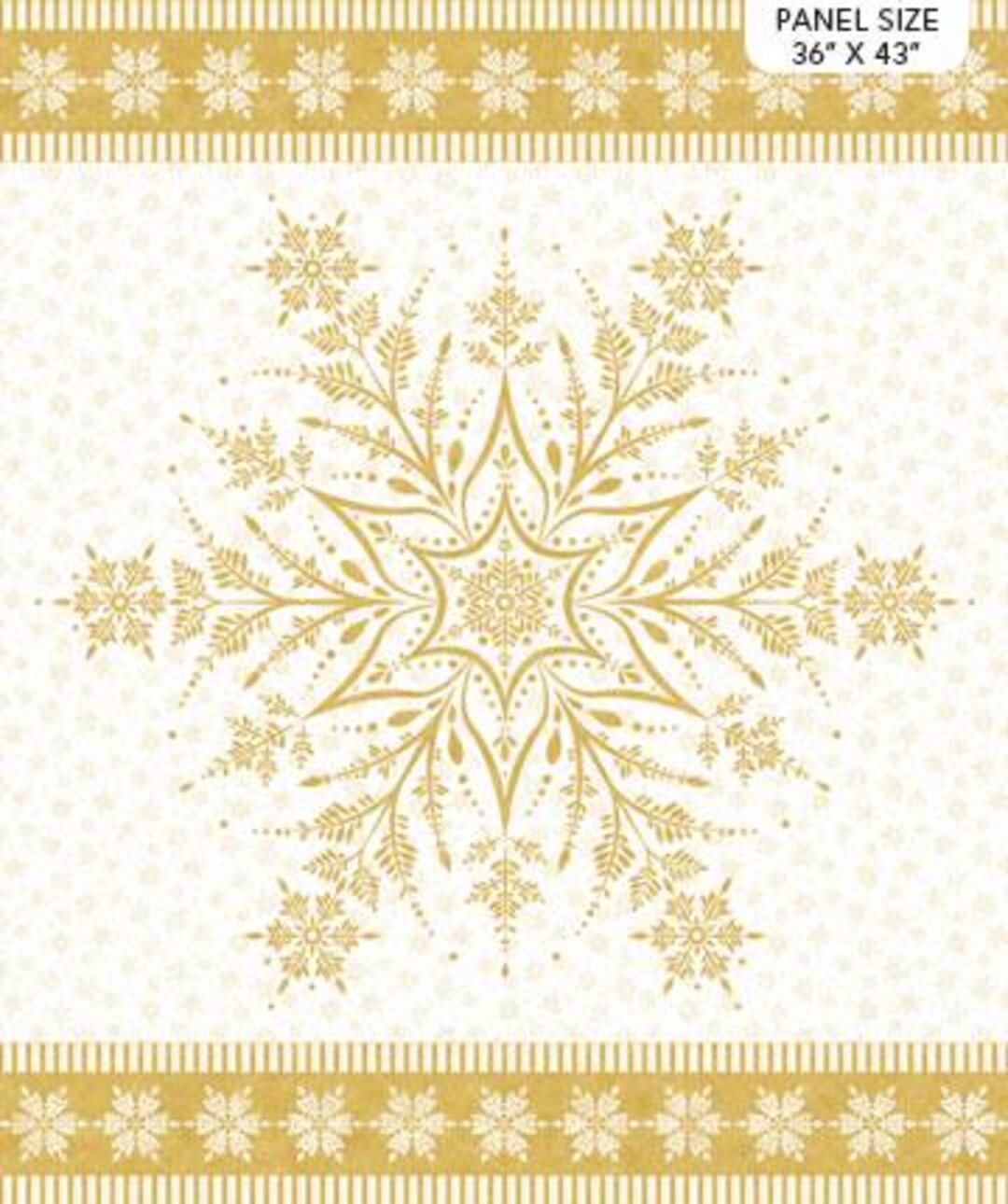Shimmer Frost Snowflake PANEL White / Gold Metallic 24194M-10 by ...