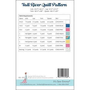 Pattern "fall River Quilt Pattern" ISE-200 by It's Sew Emma Paper ...
