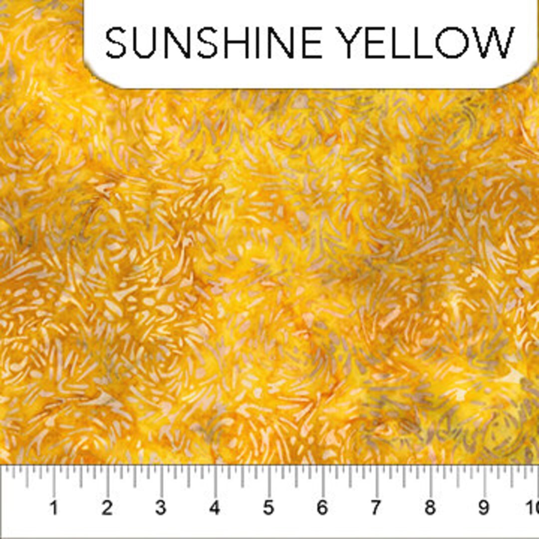 Bffs Batik HALF YARD Sunshine Yellow 81600-54 Banyan Batiks / Northcott ...