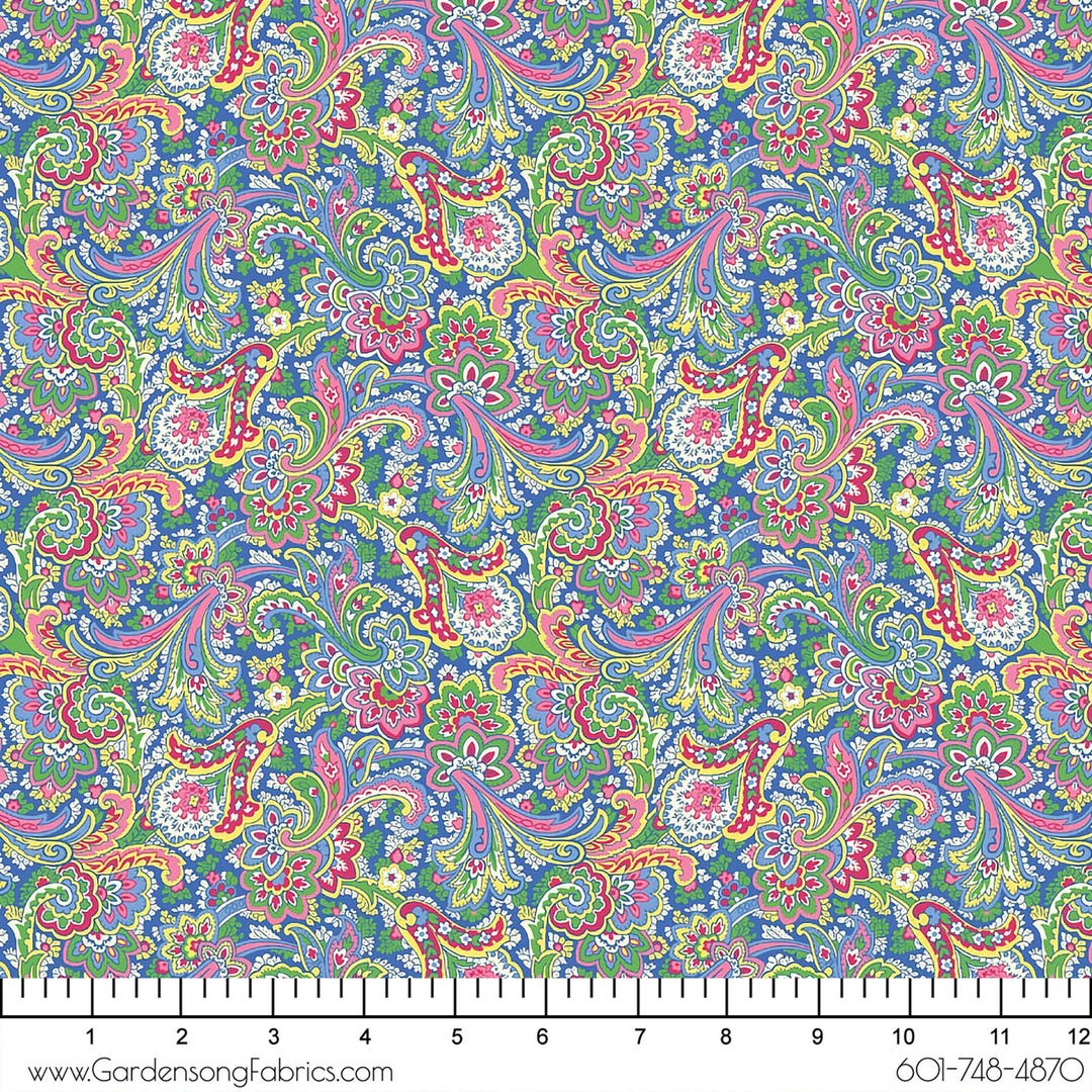 108in Wide Khanti Paisley HALF YARD Multi 16540W-99B by Benartex 100% ...