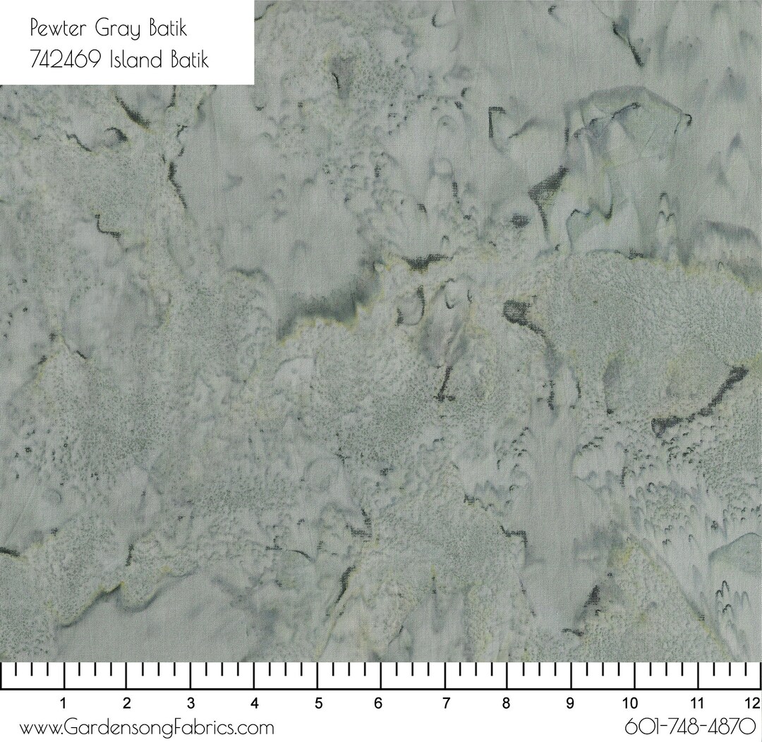 Pewter Gray Batik 742469 by Island Batik 100% Cotton Batik Fabric ...