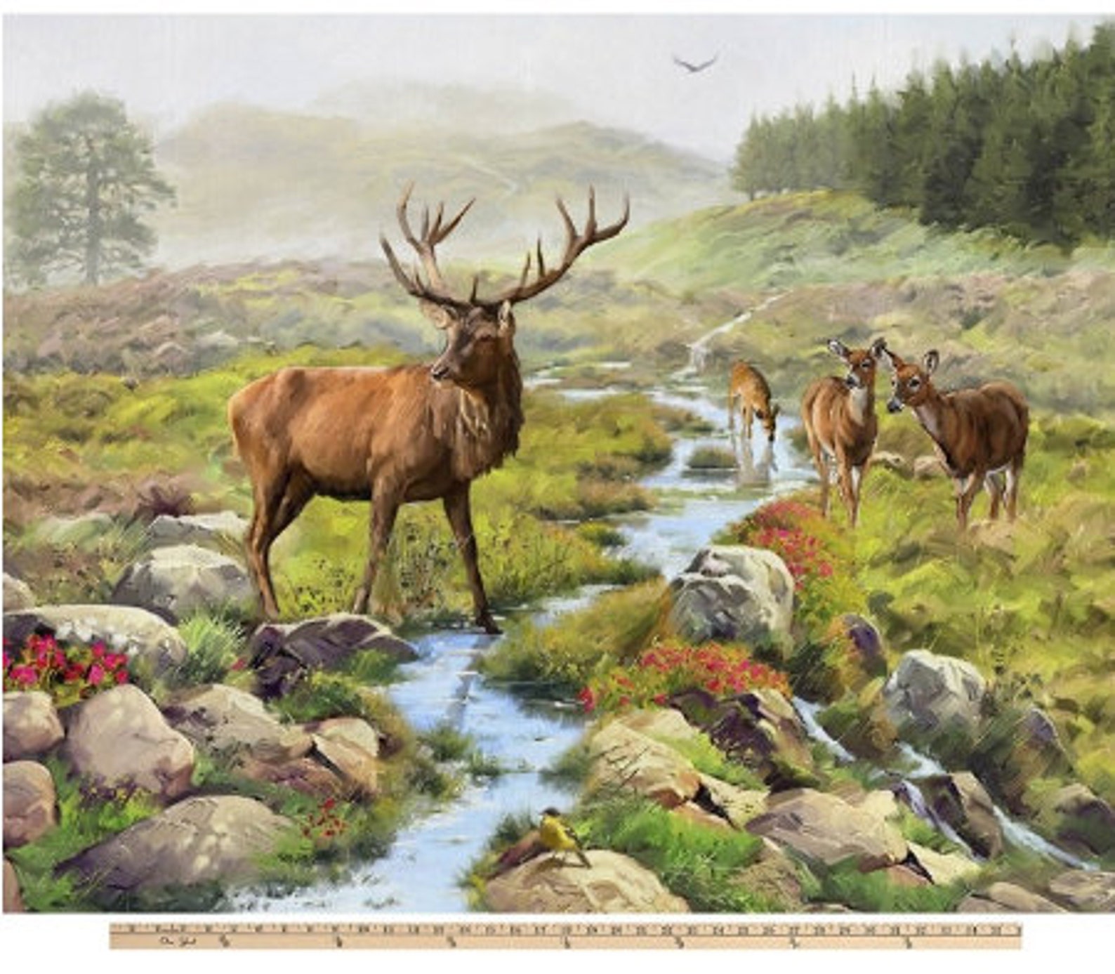 Beauty in Nature Stag Panel AL-4086-1C-1 by Four Seasons 100% - Etsy