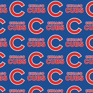 Major League Baseball Chicago Cubs HALF YARD Text 6635-B by Fabric ...