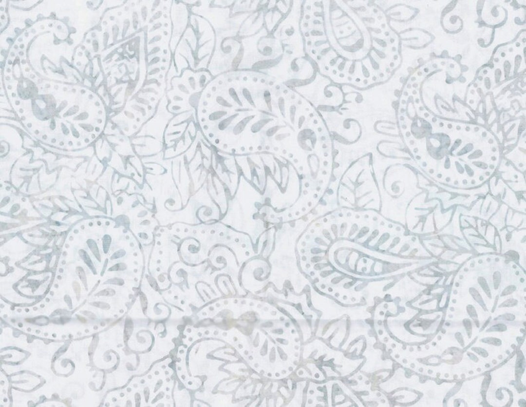 Paisley HALF YARD Cream/gray Batik 22276-144 by Wilmington Batiks 100% ...