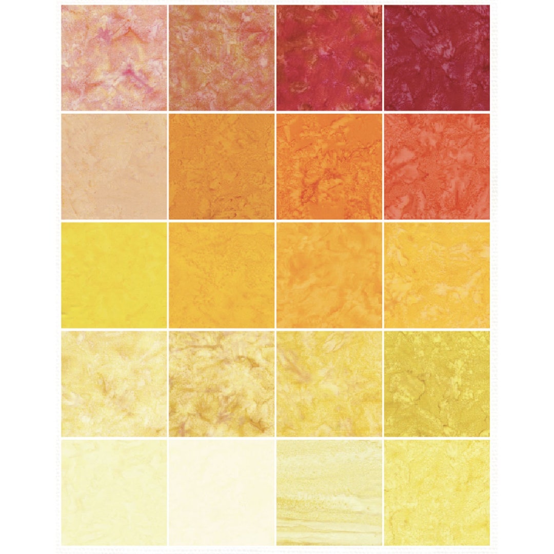 Charm Pack Opulent Orange Batiks by Island Batik 100% Cotton Batik ...