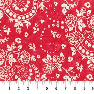 Rose Parade Red Batik 80635-24 by Banyan Batik 100% Cotton Batik ...