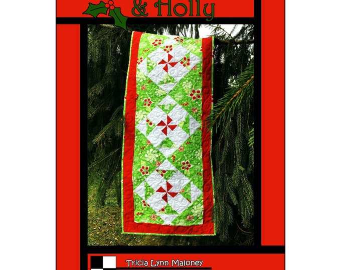 Pattern "peppermint & Holly" Table Runner Pattern OQ033 by Villa Rosa ...