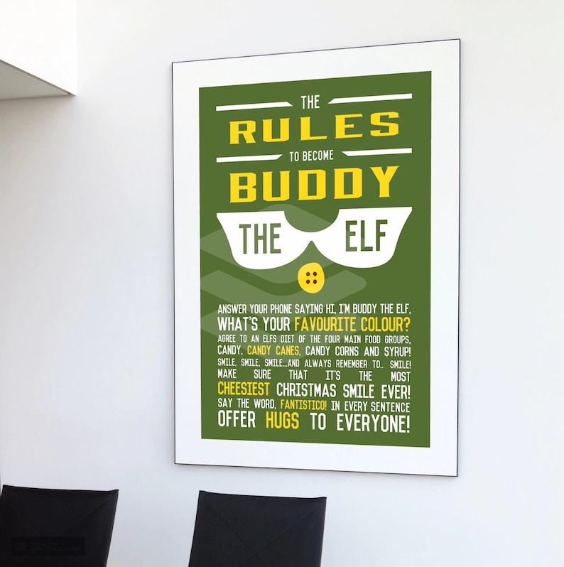 The Rules to Become Buddy the El , Printable Wall Poster, Instant ...