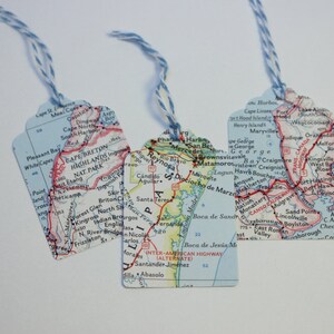 Vintage Map Wedding Favor Tag, Wedding Gift Tag, Bridal Shower Favor ...