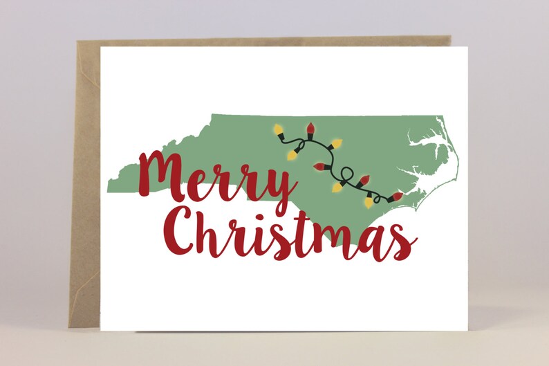 Choose Any State Merry Christmas Xmas Lights Card. Christmas Card Set ...