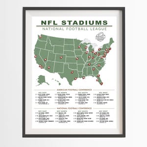 NFL Football Stadium Checklist | Bucket List | Football Stadium ...
