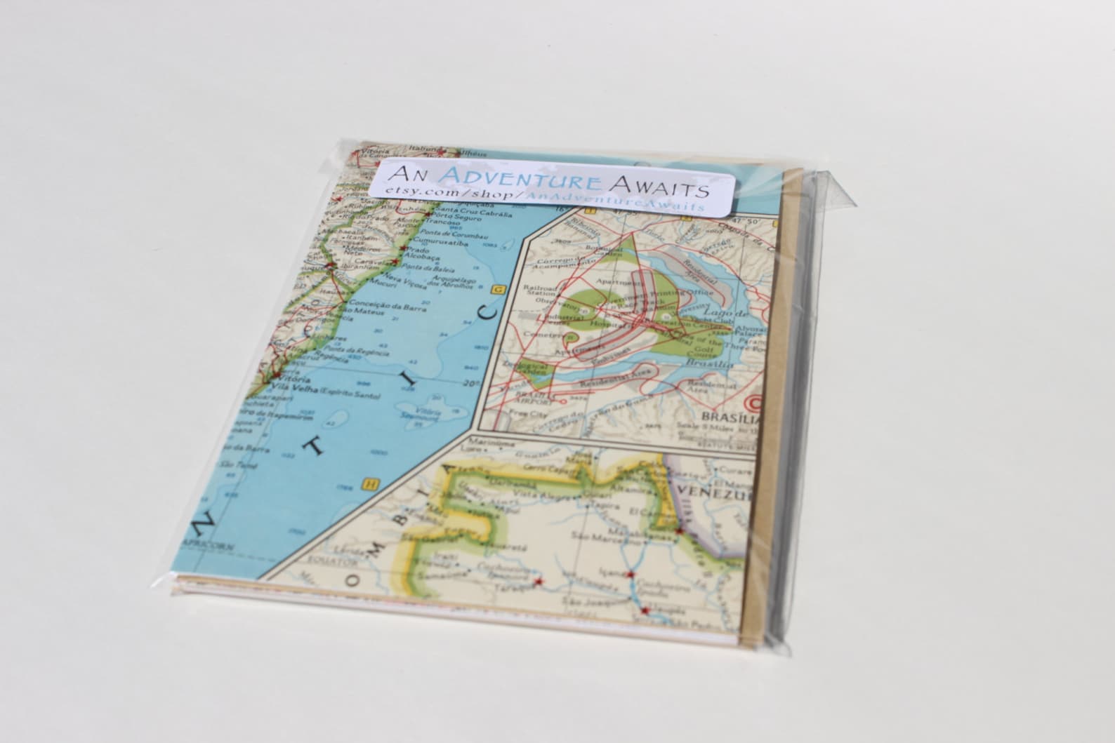 Vintage Map Card - Travel Cards - Stationery Blank Cards - Map Note ...