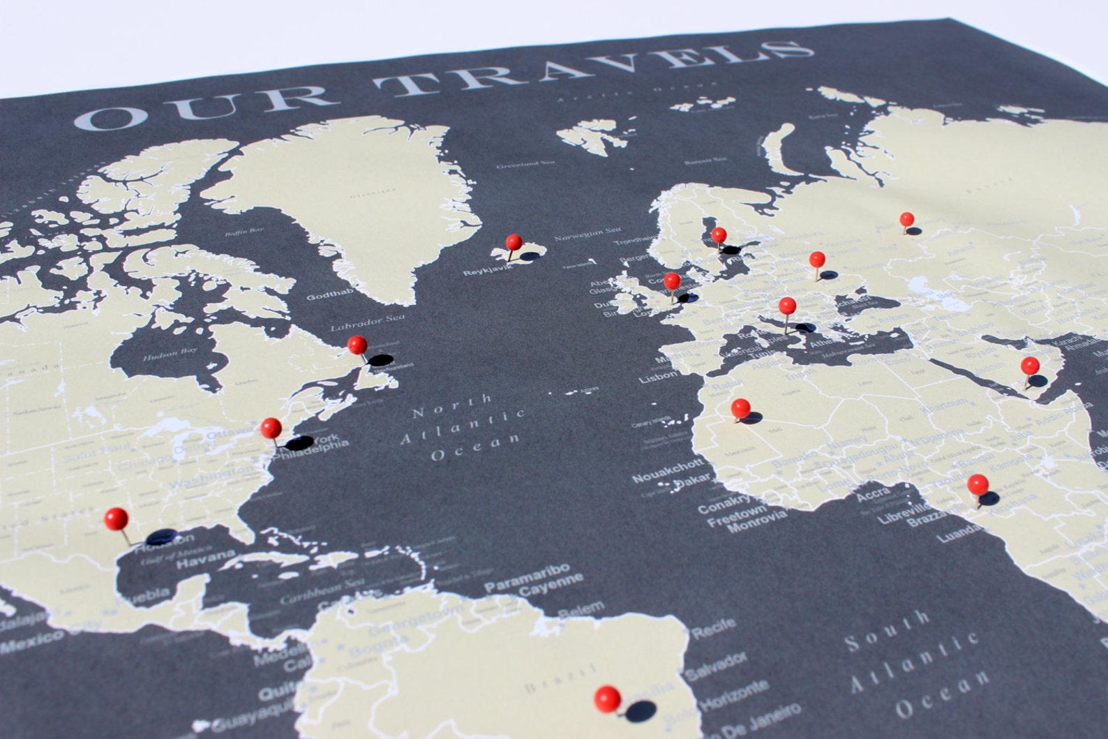 World Push Pin Map (print Only) , Travel Map, Map Poster, Travel Board ...