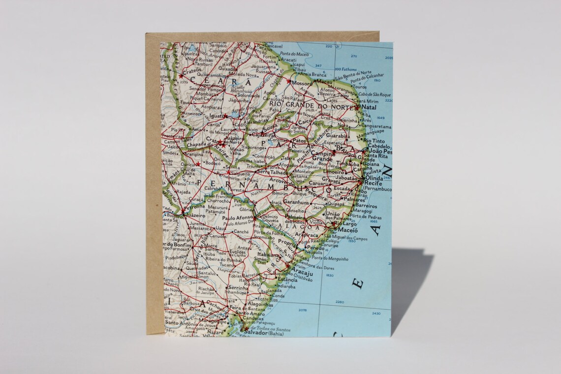 Vintage Map Card Set Travel Card Set Stationery Set Blank - Etsy