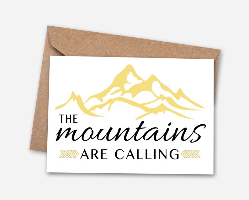 The Mountains Are Calling Card Motivational Card Travel - Etsy