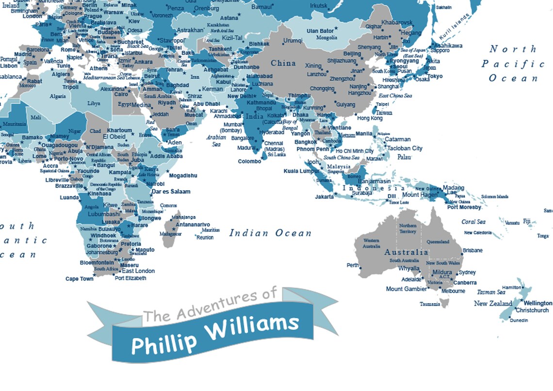 Children's World Push Pin Map Print Only Oh The Places | Etsy