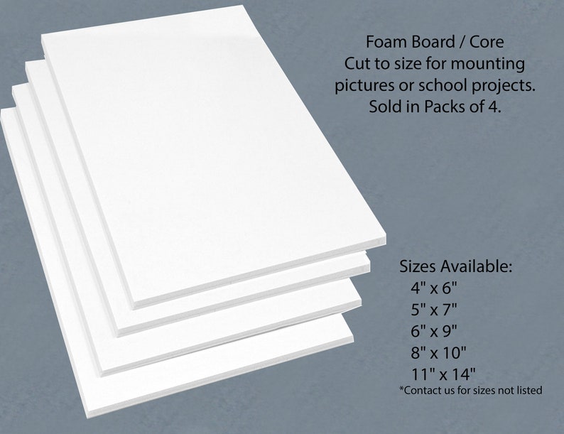 3/16 White Foam Board Core - Four Pack - Various Sizes - Square ...