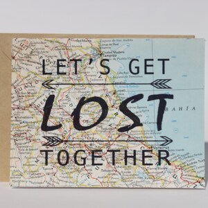 Let's Get Lost Together Greeting Card - Travel Card - Love Card - Photo ...