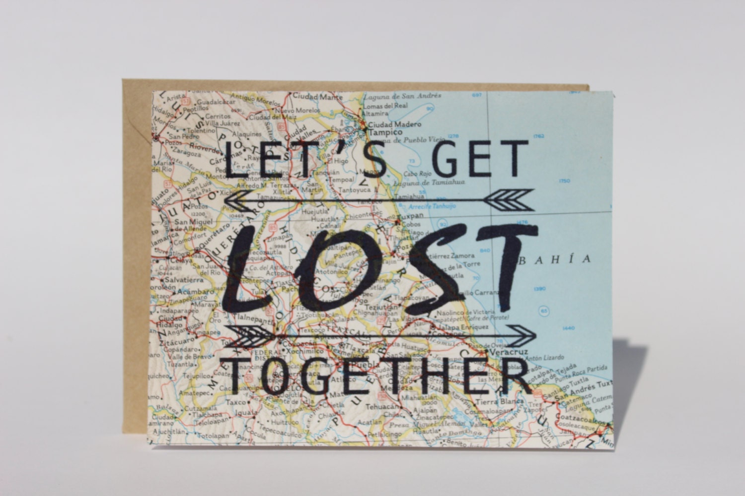 Let's Get Lost Together Greeting Card Travel Card Love | Etsy