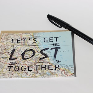 Let's Get Lost Together Greeting Card - Travel Card - Love Card - Photo ...