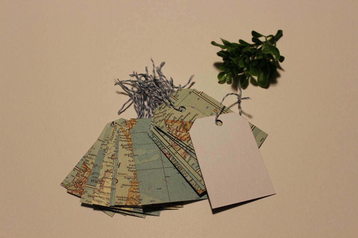 Vintage Map Gift Tags World & Atlas Map - Etsy