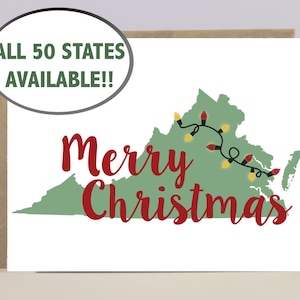 Choose Any State Merry Christmas Xmas Lights Card. Christmas Card Set ...