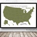 Personalized USA Travel Map print Only, Push Pin Map, Map Poster ...