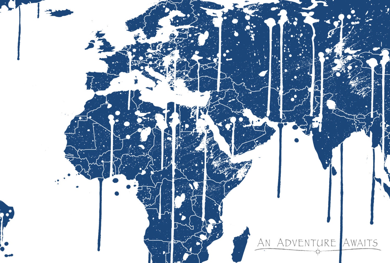 Paint Splatter World Map Print Travel Poster World Map - Etsy
