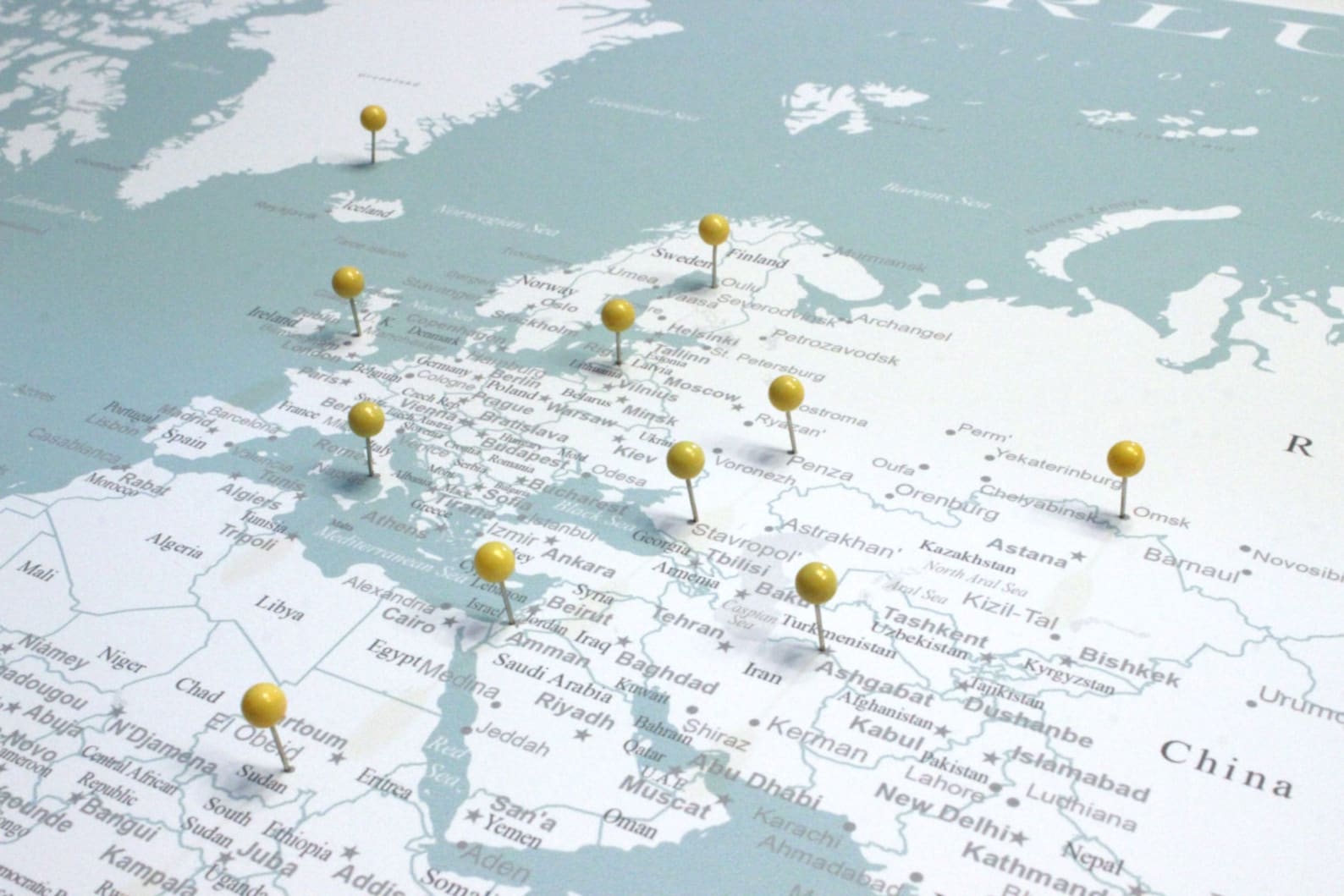 World Push Pin Map print Only , Travel Map, Map Poster, Travel Board ...