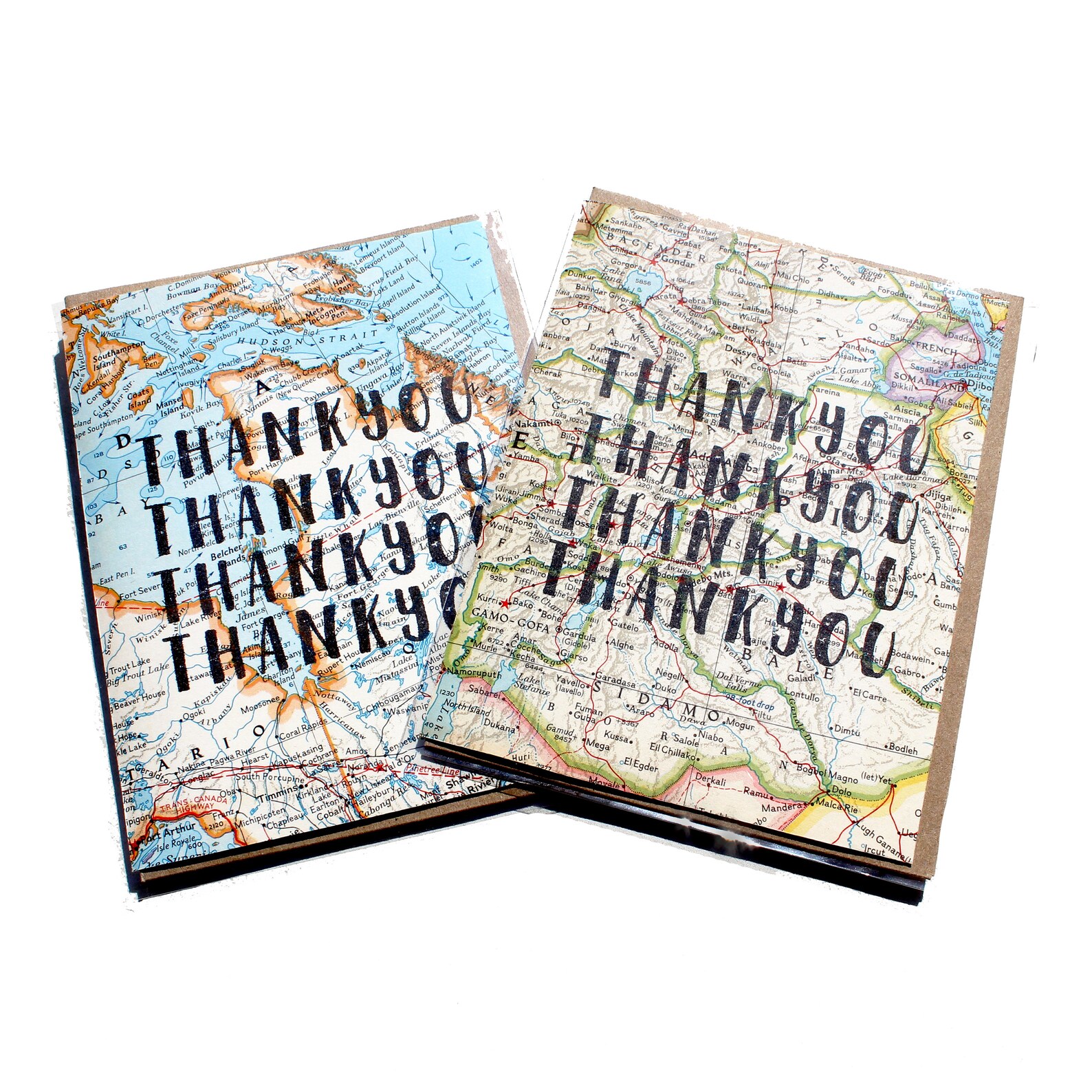 Thank You Card - Vintage Map Card - Wedding Thank You - Calligraphy ...