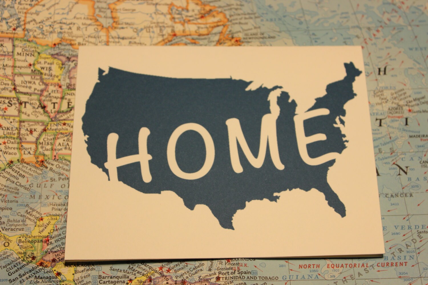 Choose Any 3 Cards Map Travel Cards / Handmade Cards / Set | Etsy