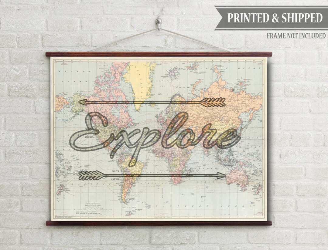 Explore Print, World Map Art, Travel Poster, World Map Poster, Travel ...