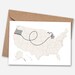 I Miss You - Long Distance Map Card, State to State, Travel Card, Love ...