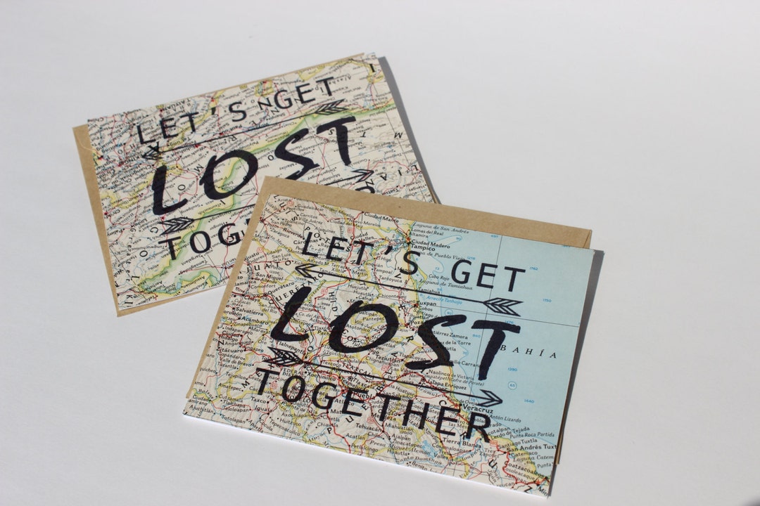 Let's Get Lost Together Greeting Card - Travel Card - Love Card - Photo ...