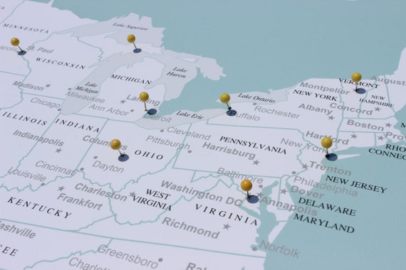 USA Push Pin Map Print Only Adventure Awaits Map Travel | Etsy