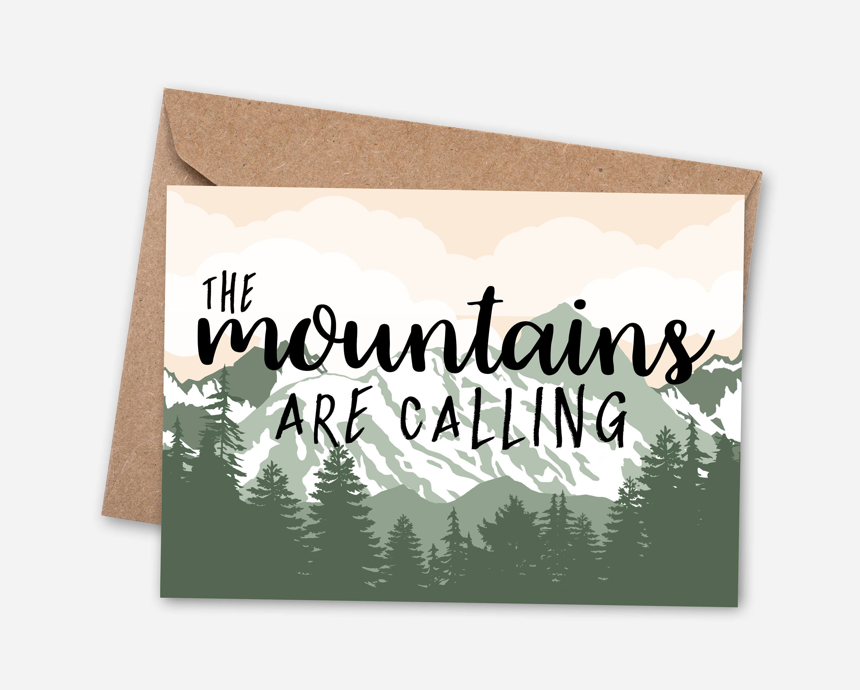 The mountains are calling Card Motivational Card Travel | Etsy