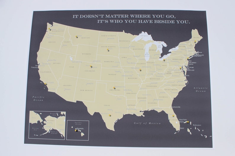 USA Push Pin Map (print Only), Travel Map, Travel Board, Map Poster ...