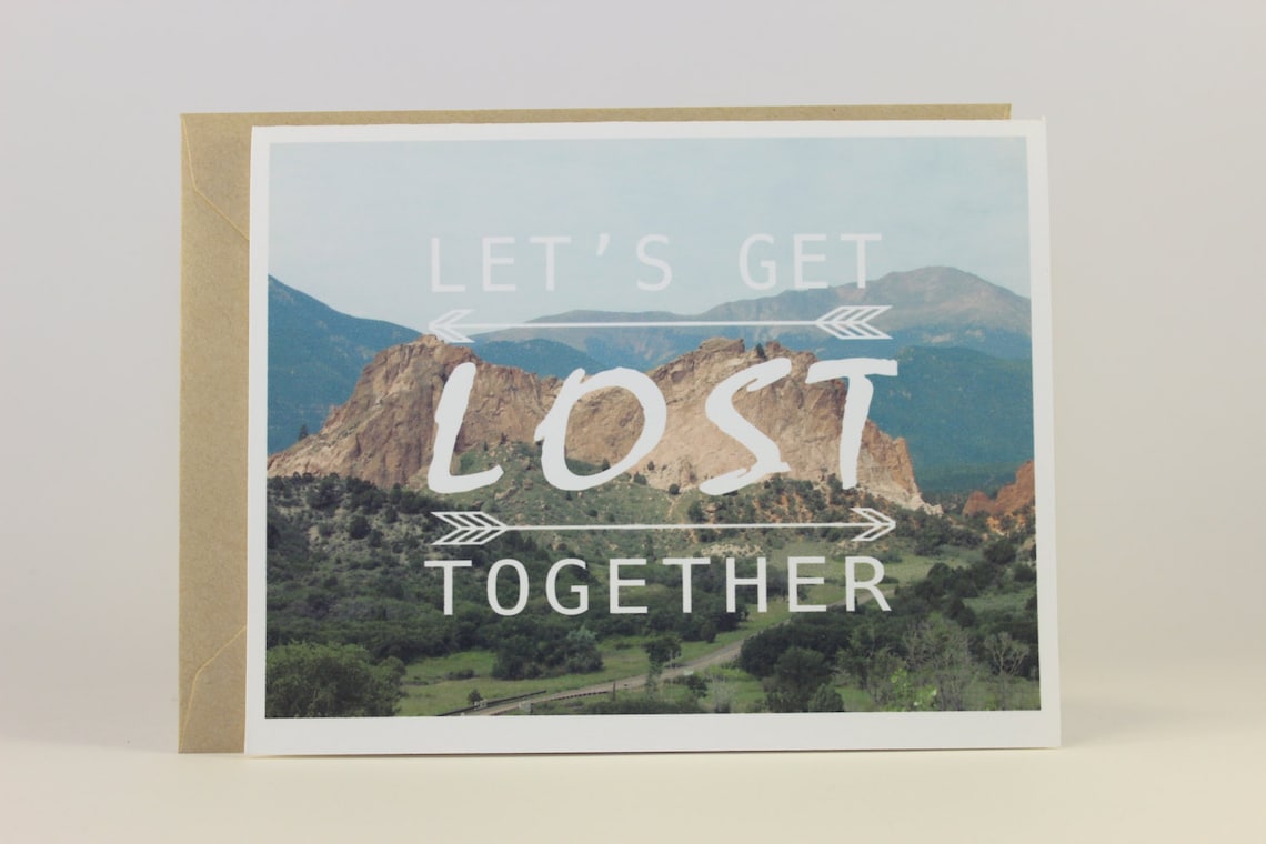 Let's Get Lost Together Greeting Card Travel Card Love | Etsy