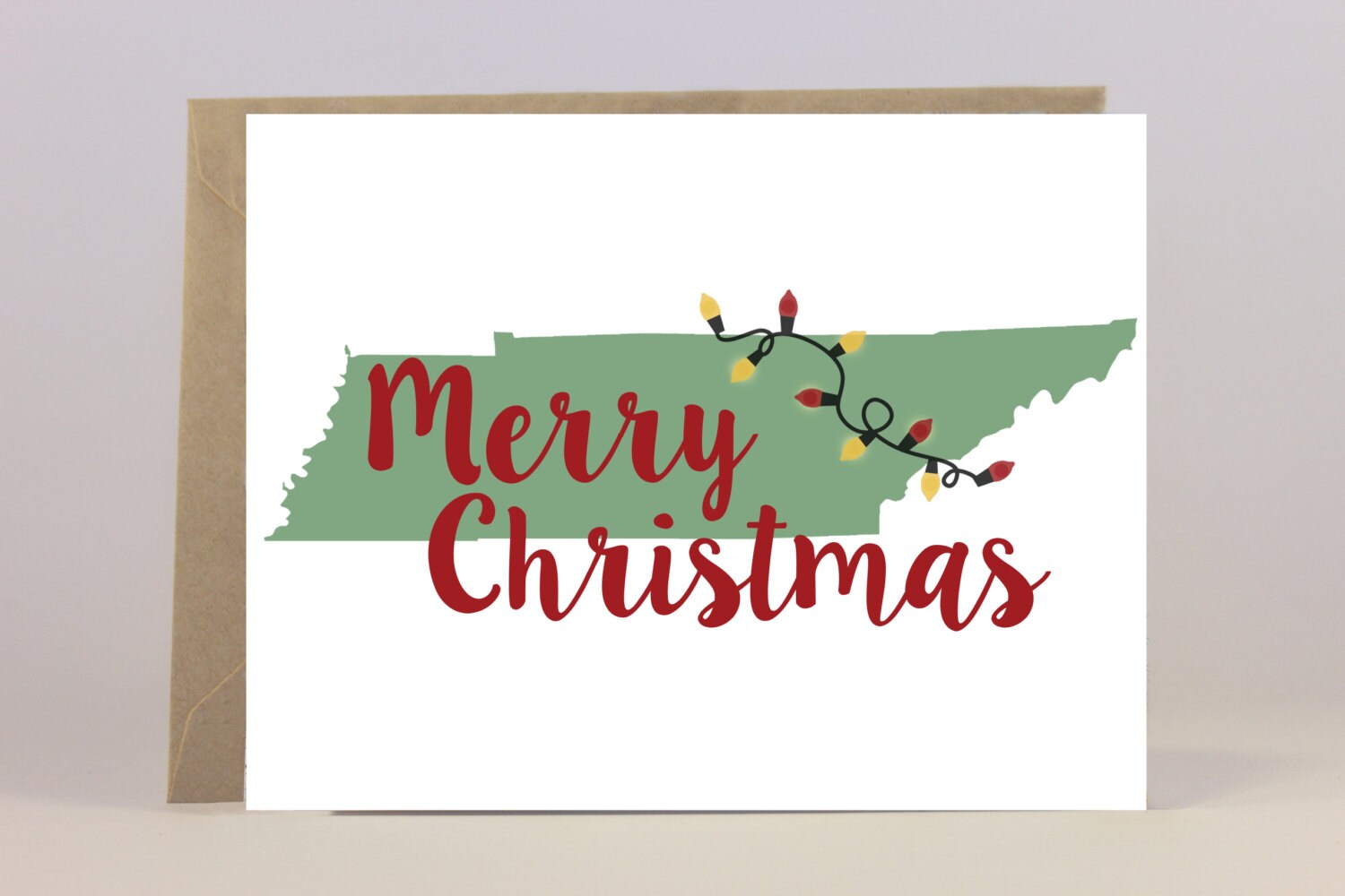 Choose Any State Merry Christmas Xmas Lights Card. Christmas Card Set ...